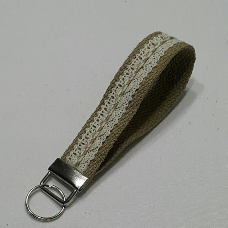 Boho Keychain Wristlet Key Fob Lace Key chain Fabric Key | Etsy
