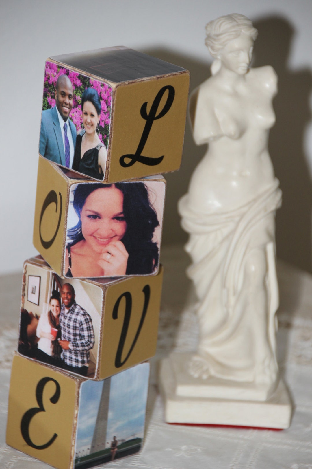 Engagement Wooden Blocks - Vintage Blocks - Personalized -pictures ...