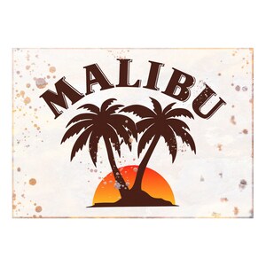 Tin Metal Malibu Sign Plaque Bar Pub Vintage Retro Wall Decor - Etsy UK