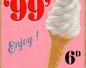 Metal Ice Cream Sign | Etsy