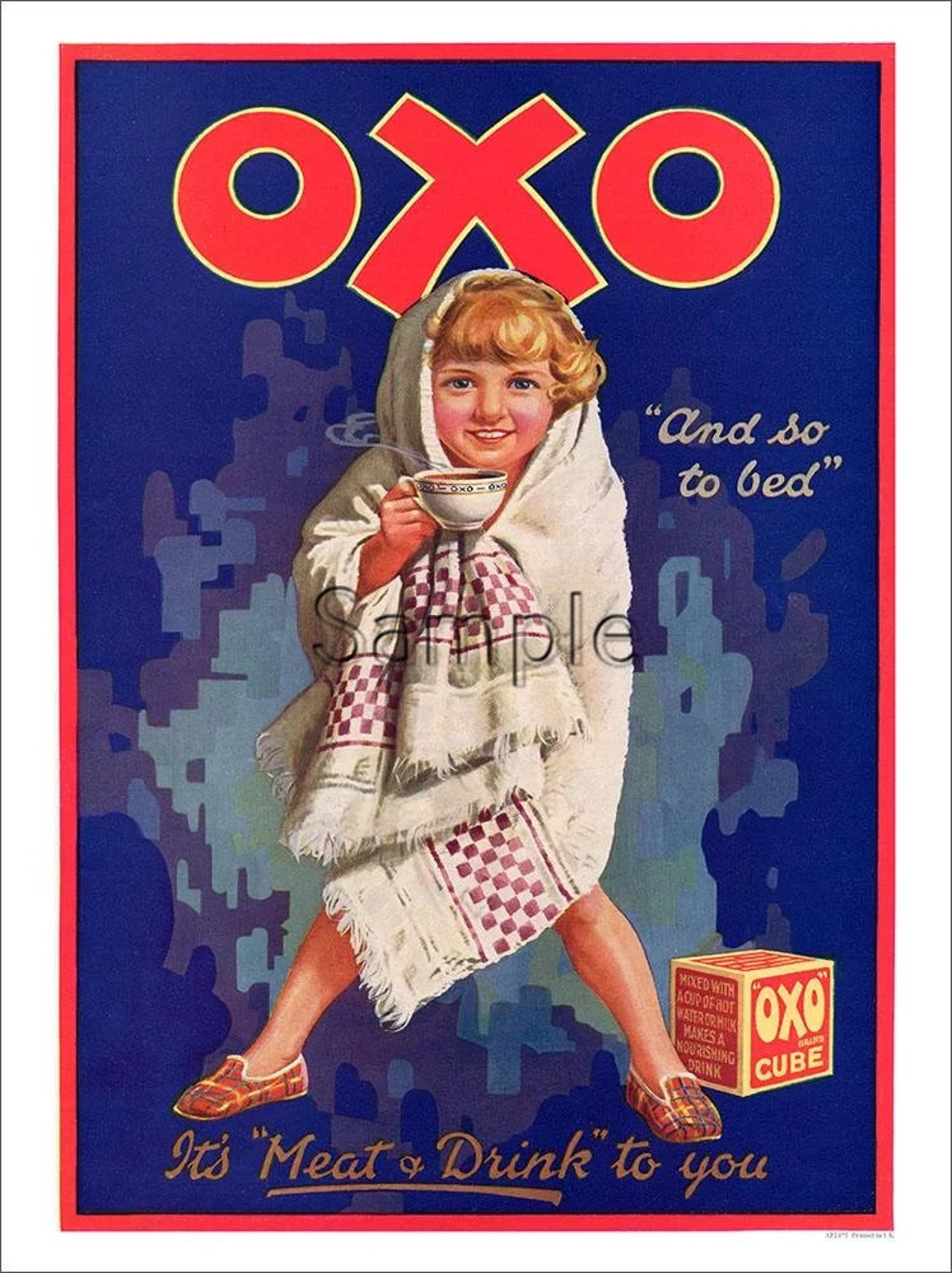 Oxo Cube Bed Metal Sign Retro Extract Drink Kitchen Wall Sign - Etsy