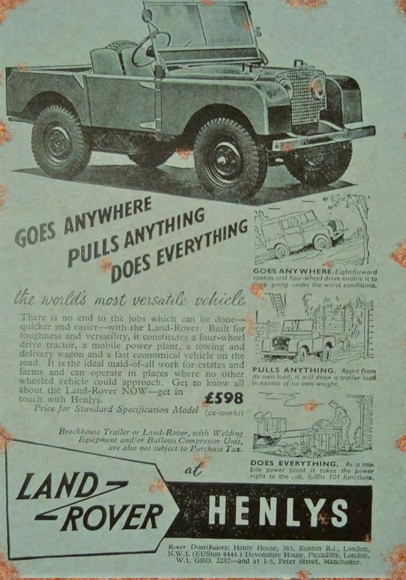 Garden Shed Metal Garage Land Rover Advertising Sign Plaque | Etsy