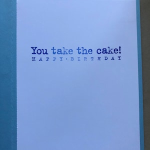 You Take the Cake Card - Etsy