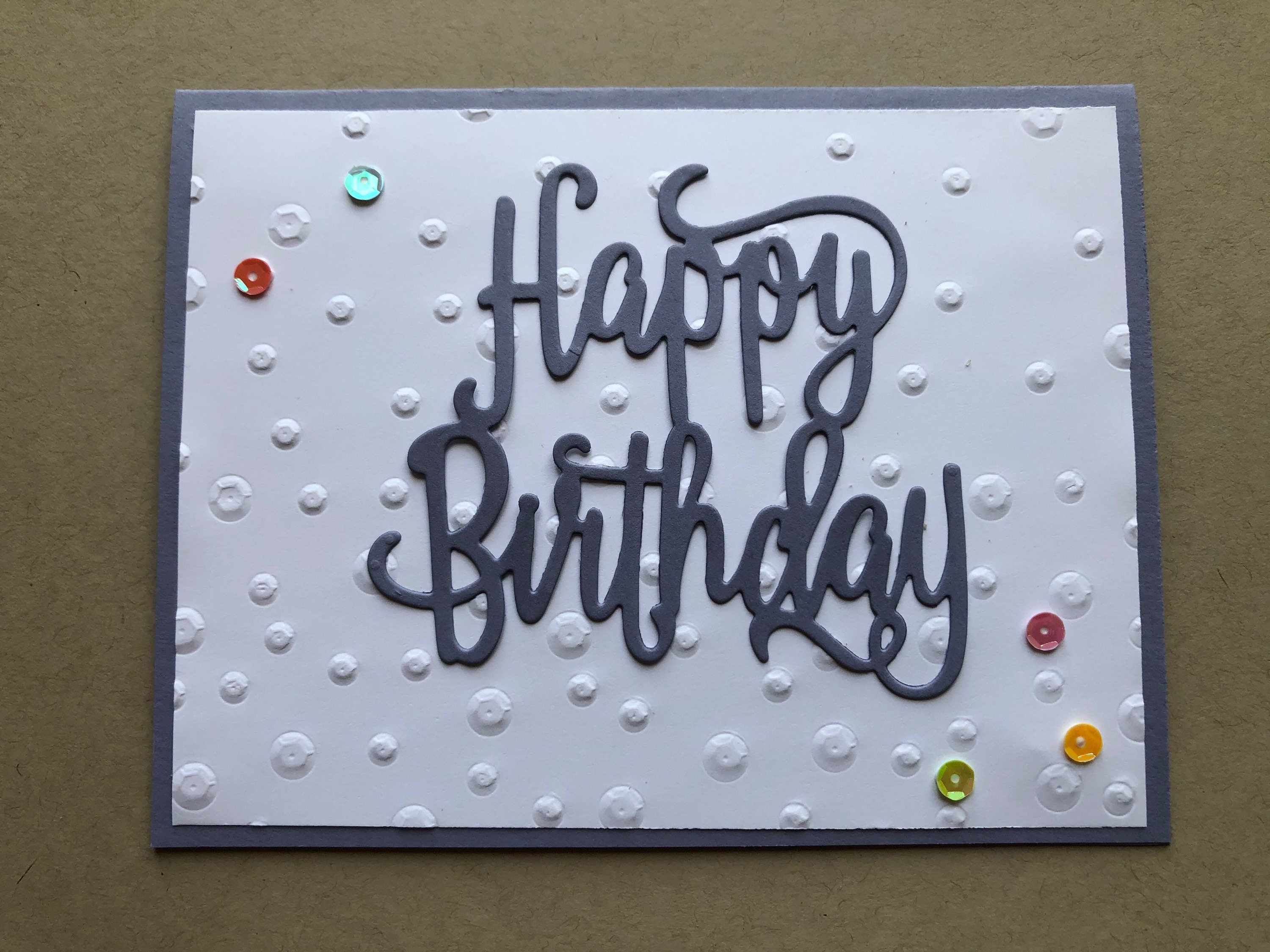 Sequin Birthday Card - Etsy