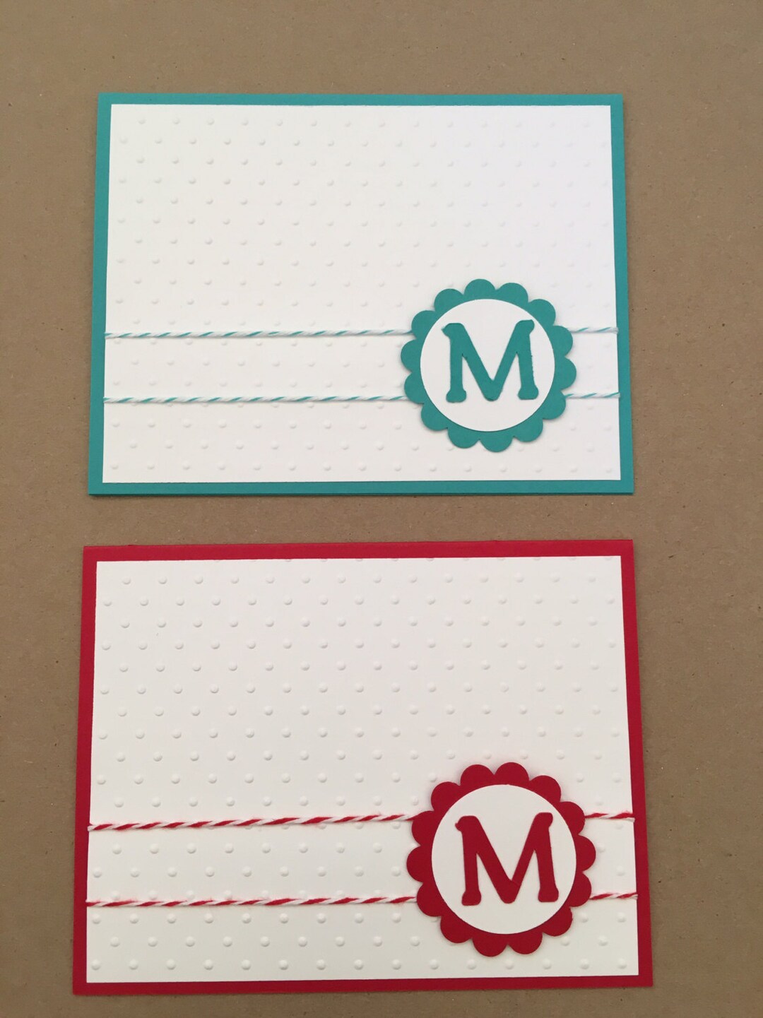 Embossed Monogrammed Note Card - Etsy