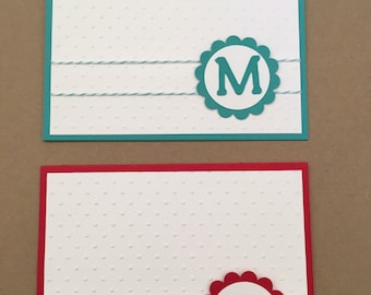 Classic Frame Embossed Monogrammed Folded Note Cards - Etsy