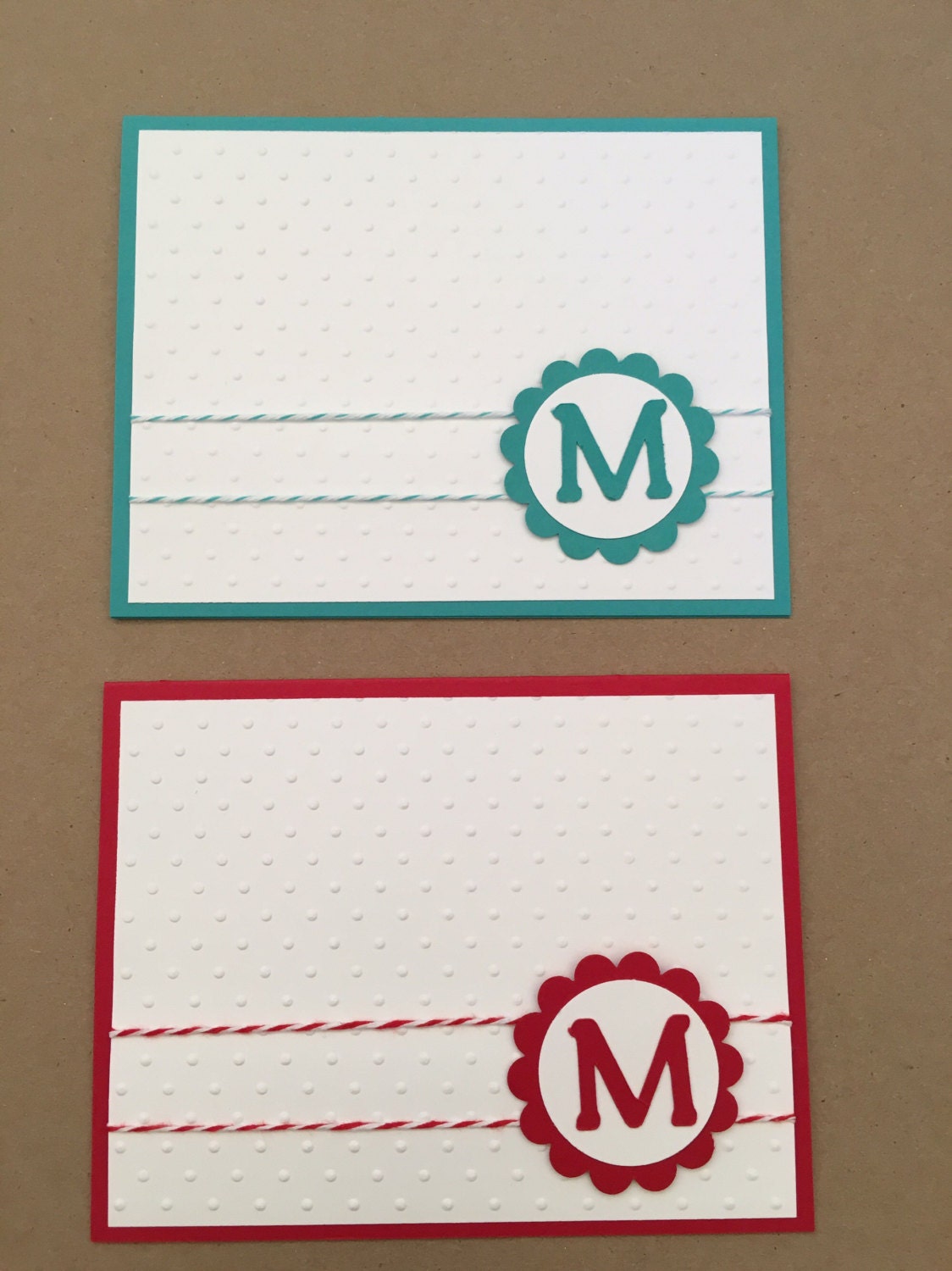 Embossed Monogrammed Note Card - Etsy