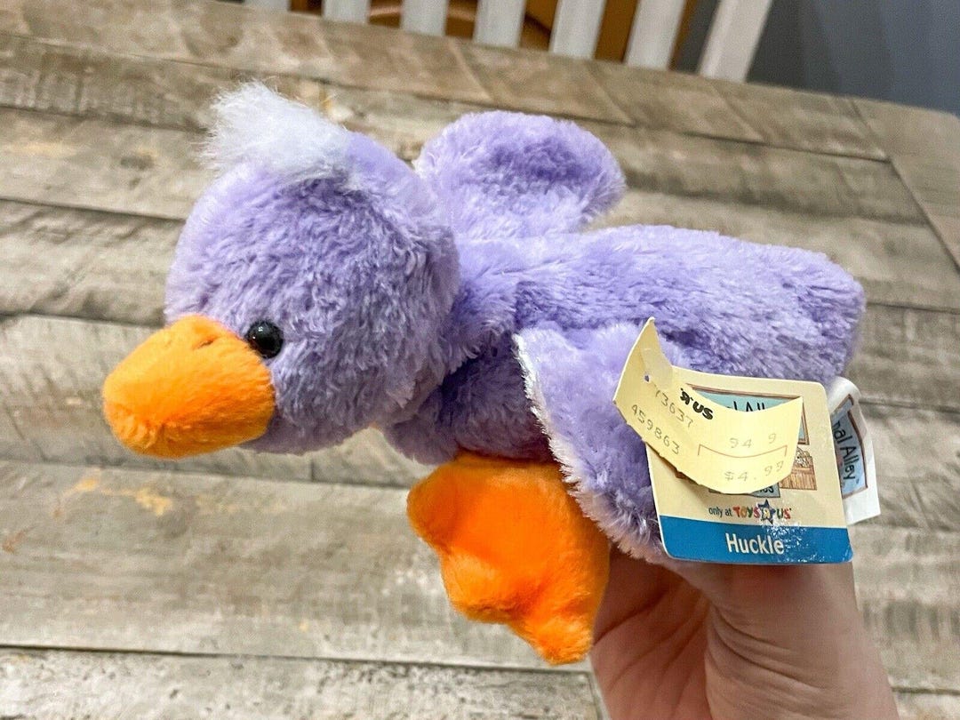 Animal Alley Huckle Purple Duck Plush Stuffed Toys R Us Easter 7”, 2001 ...