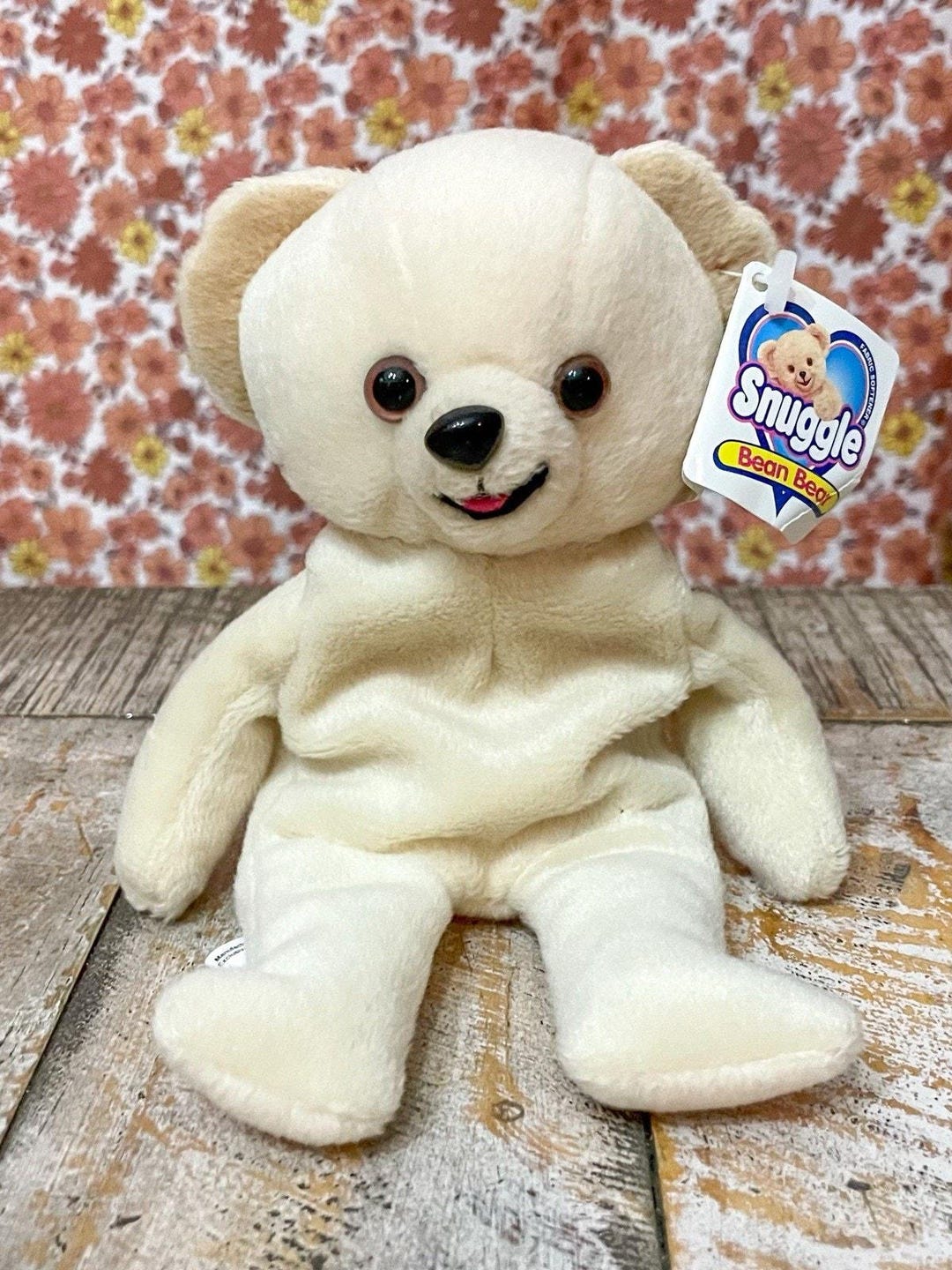 Snuggle Bean Bear Plush 7” 1999 Fabric Softener Lever Bro Vintage Teddy ...