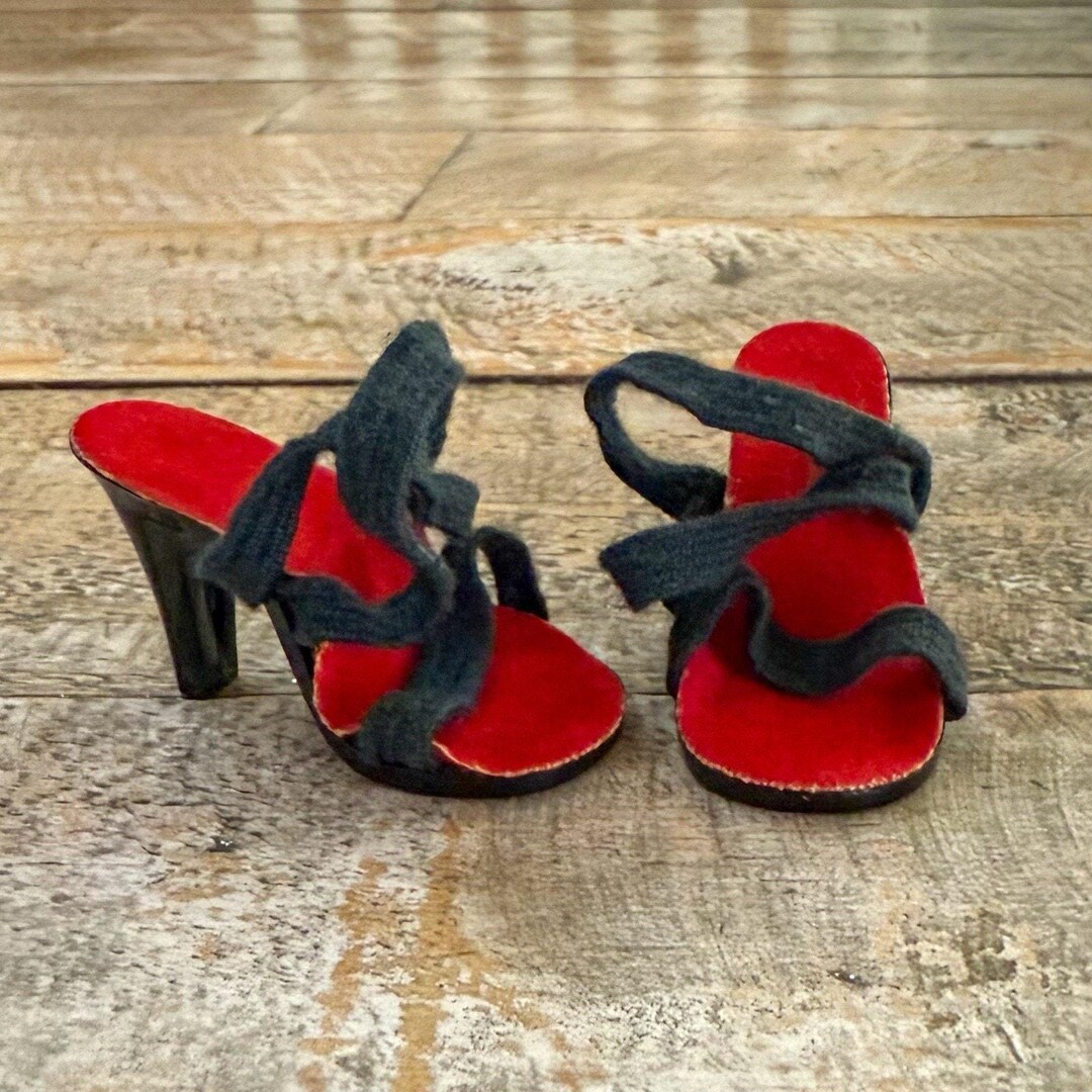 Vintage Madame Alexander Black Heels Red Doll Shoes Cissy Portrait ...