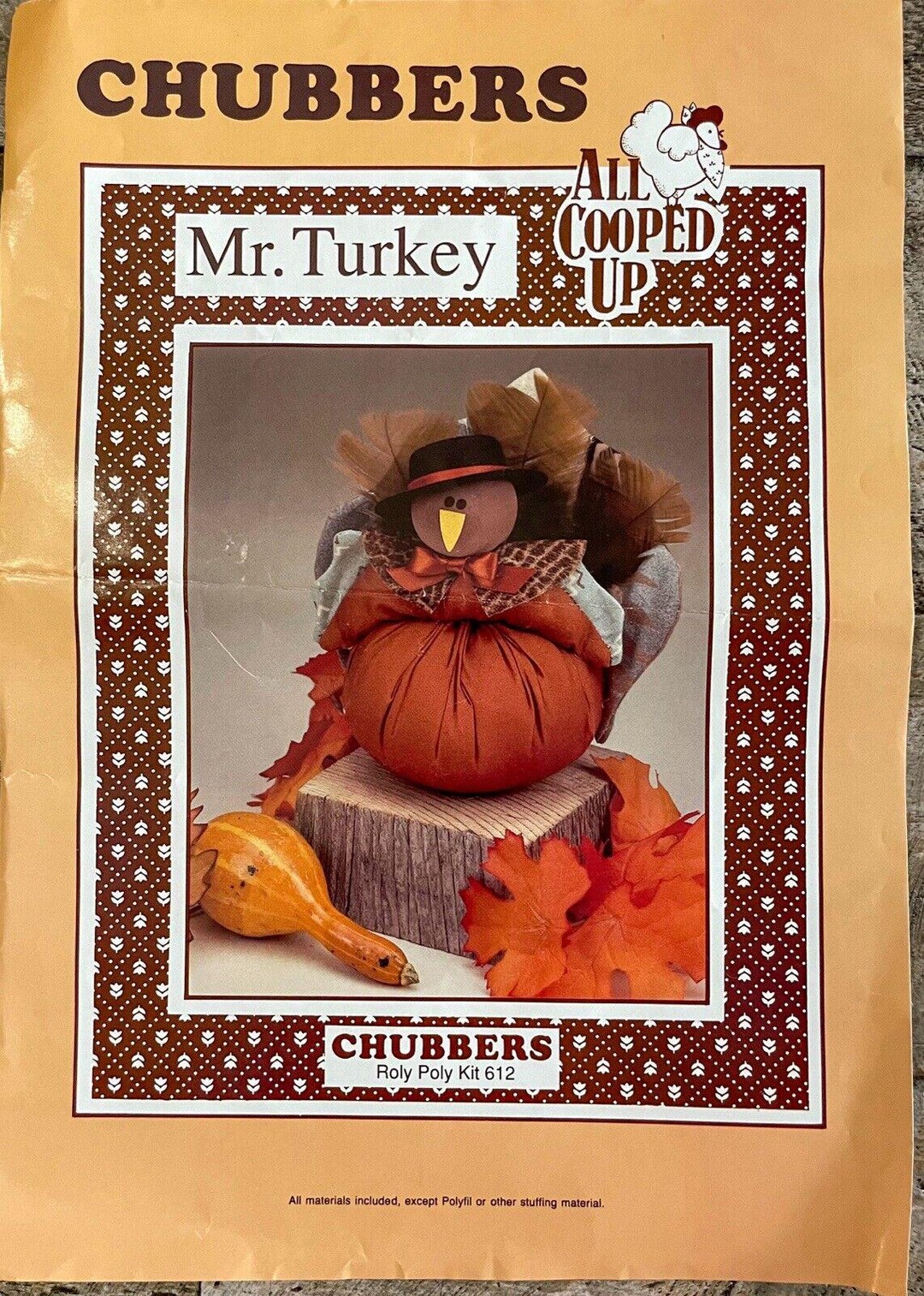 Chubbers MR TURKEY Craft Kit Roly Poly 612 Thanksgiving Turkey ...
