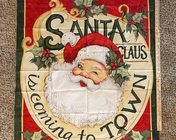 RESERVED JANET ROTH Retro Santa Fabric Panel Susan Winget 36X42 - Etsy