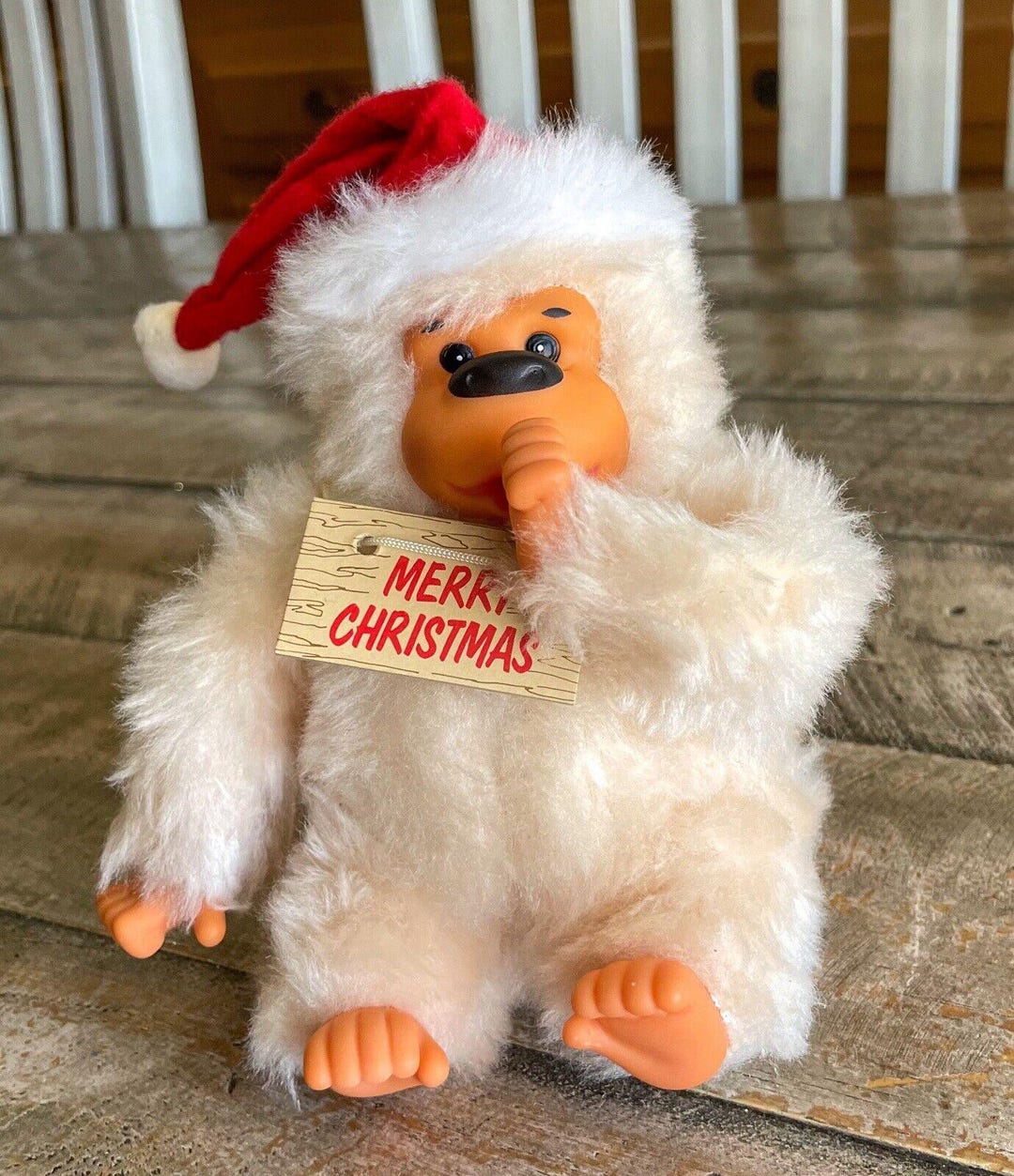Vintage Russ Baby Gonga Plush Christmas 6 Gorilla Sucking Thumb Rubber ...