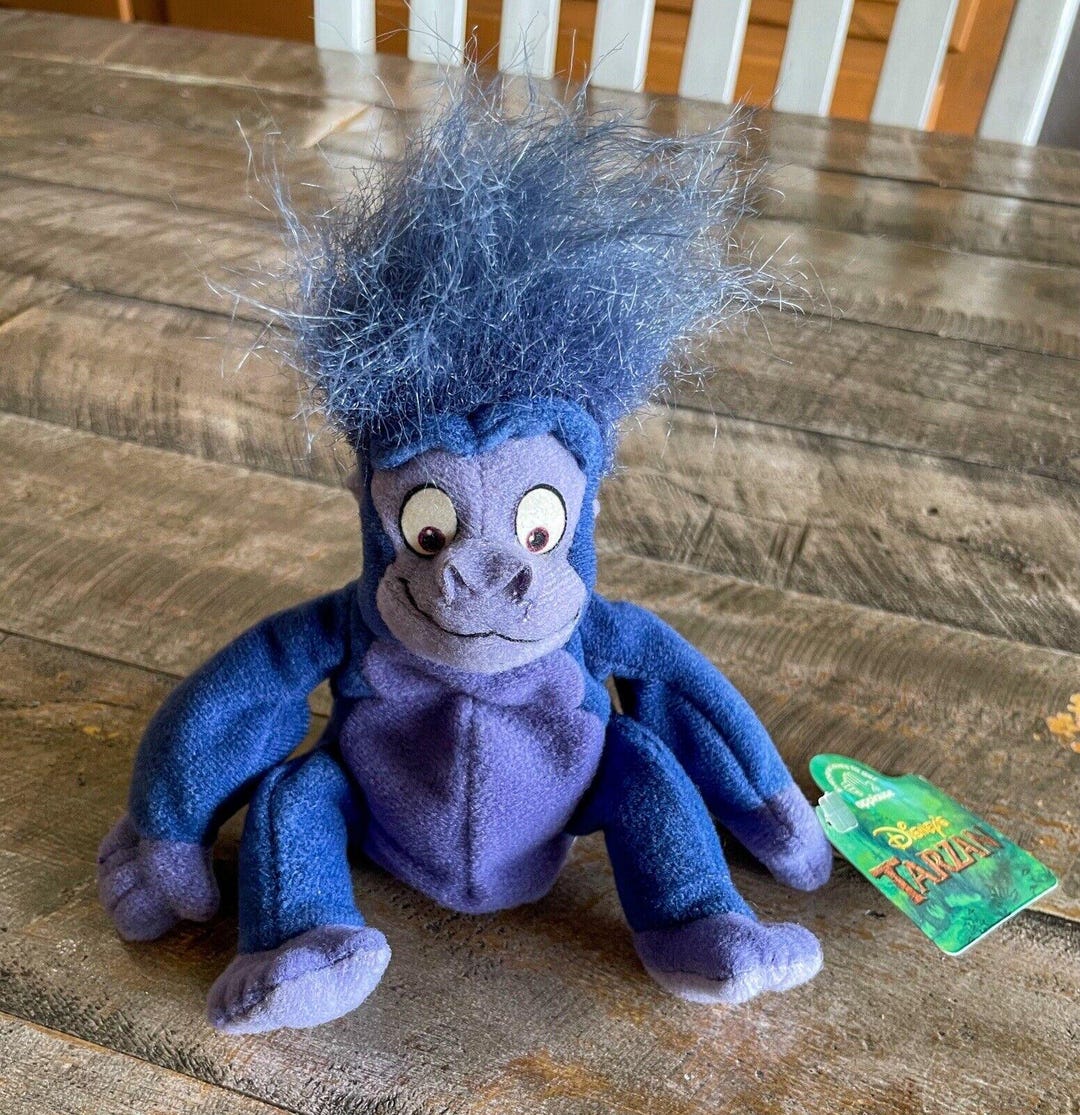 Disney Tarzan Terk Plush Purple Gorilla Stuffed Animal 5" Applause ...