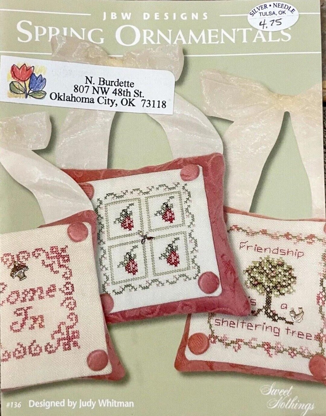 JBW Designs Spring Ornamentals Cross Stitch Pattern, Linen, & Charms - Etsy