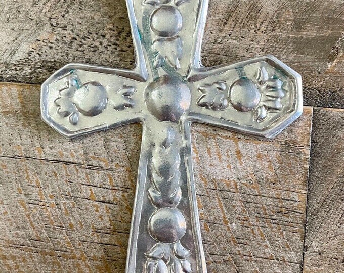 Mexican Folk Art Tin Cross Ornament Handmade 6” - Etsy