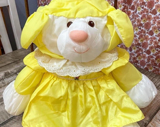 Yellow Lamb Puffalump Fisher Price Plush Vintage 1986 Yellow Dress 15 ...