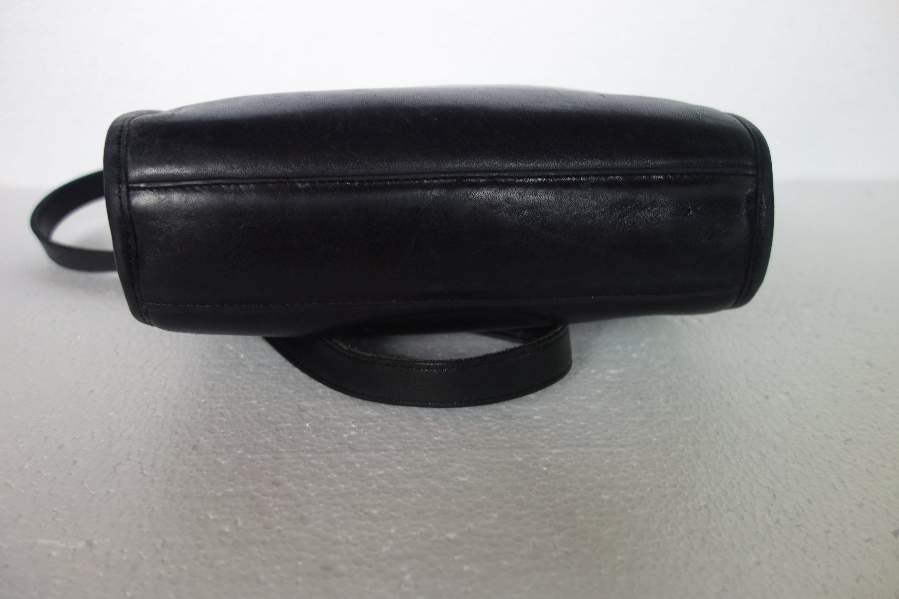Vintage COACH Roll Bag Spectator Black Heavy Leather Brass - Etsy