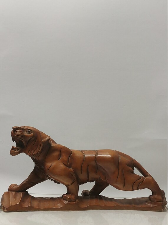Vintage Chinese Wood Tiger | Etsy