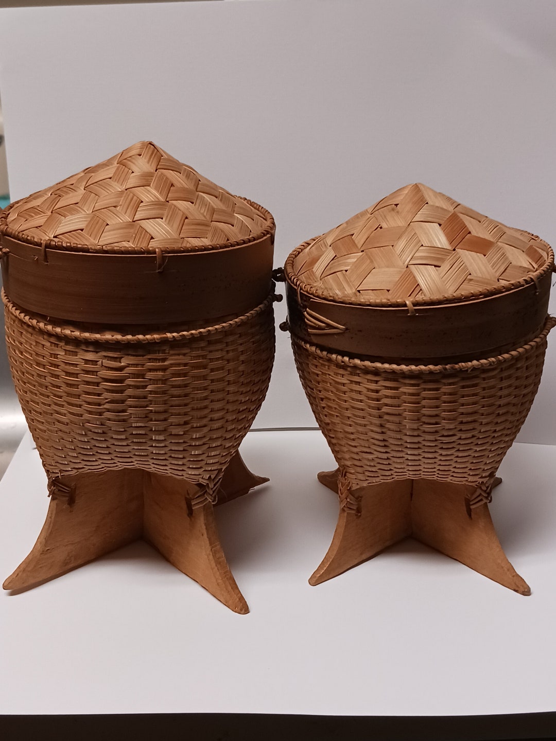 Pair of Beautifully Made Thai Rice Baskets,74,collectors - Etsy