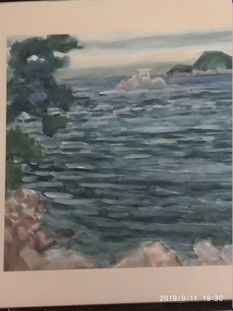 Vintage Japanese Torii Gate Hawaii Island Water Color - Etsy