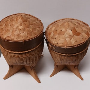 Pair of Beautifully Made Thai Rice Baskets,74,collectors - Etsy