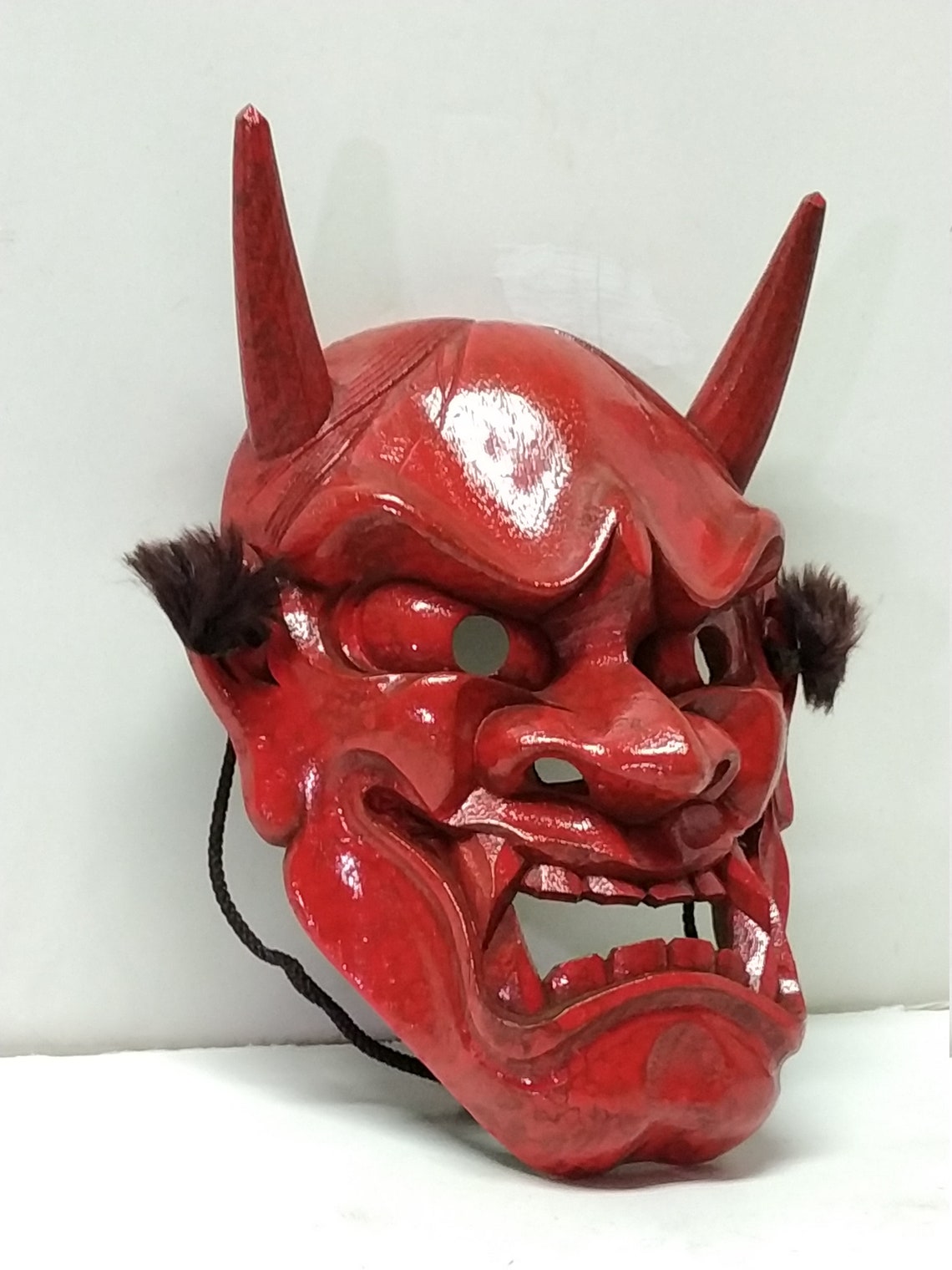 Vintage Rare Noh Oni Wood Devil Mask - Etsy