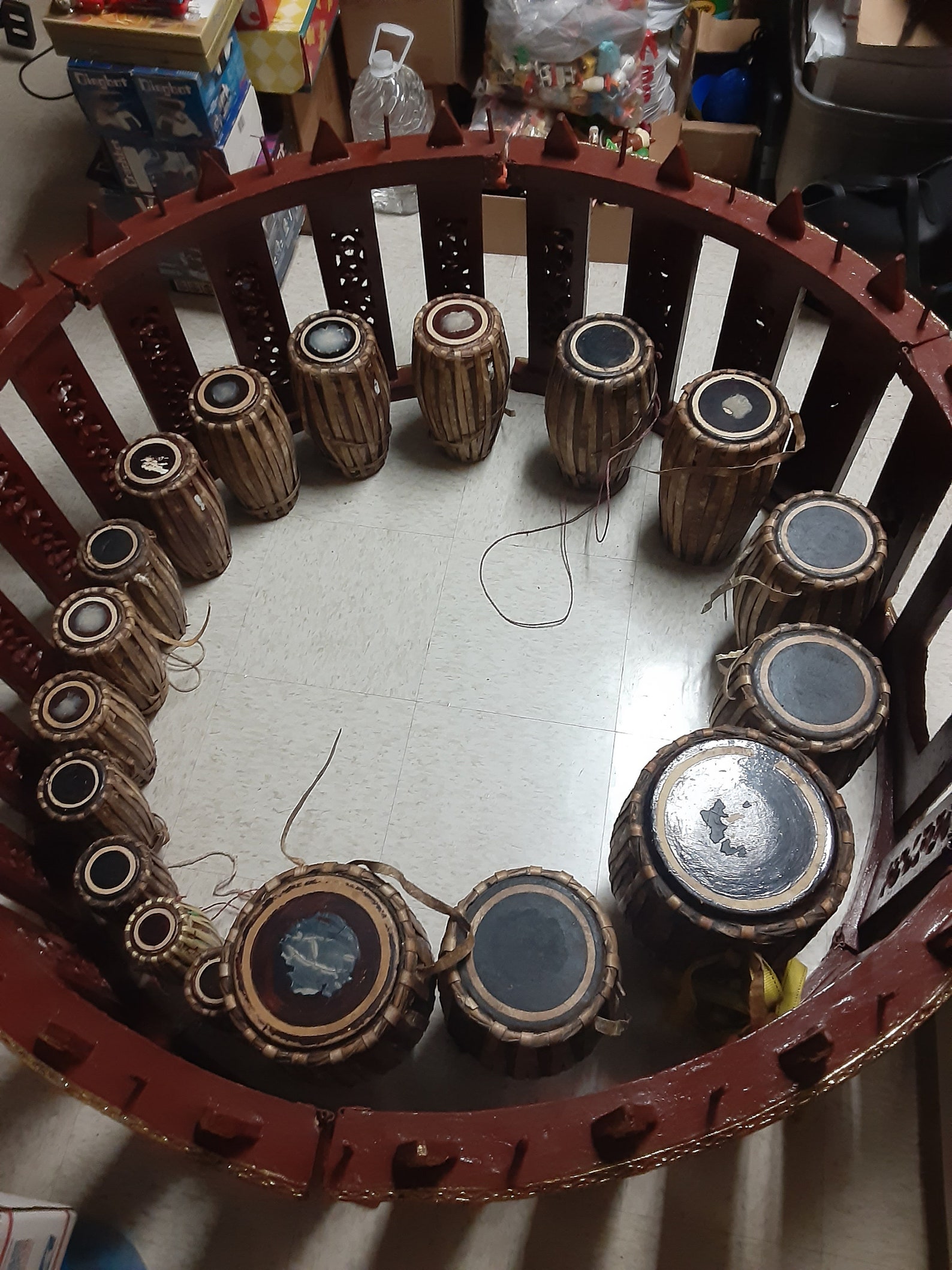 Antique Burma Burmese Orchestra Hsain Wain Royal Court Drum Percussion ...
