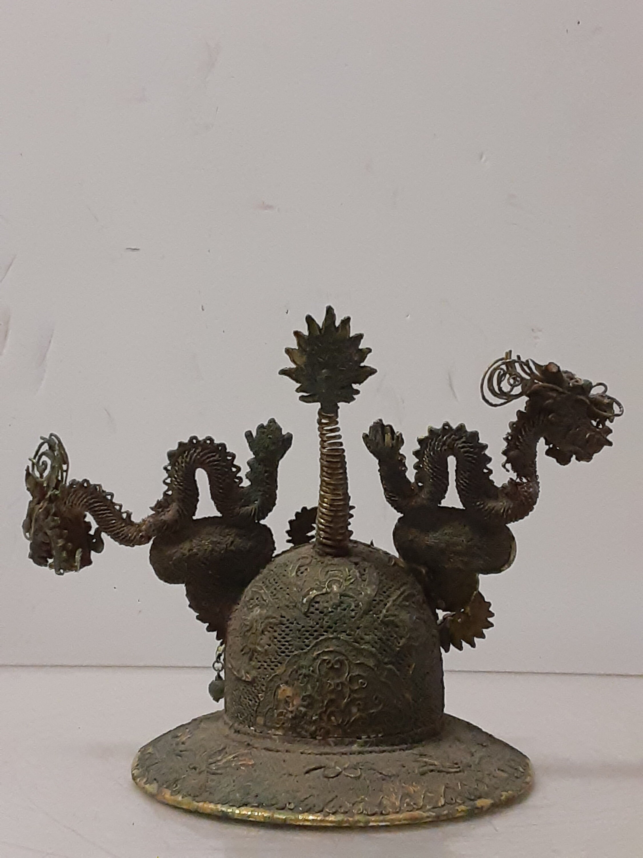 Vintage Headware Armor Prince Crown Gold Wing 2 Dragon 3 Phonix Flower ...