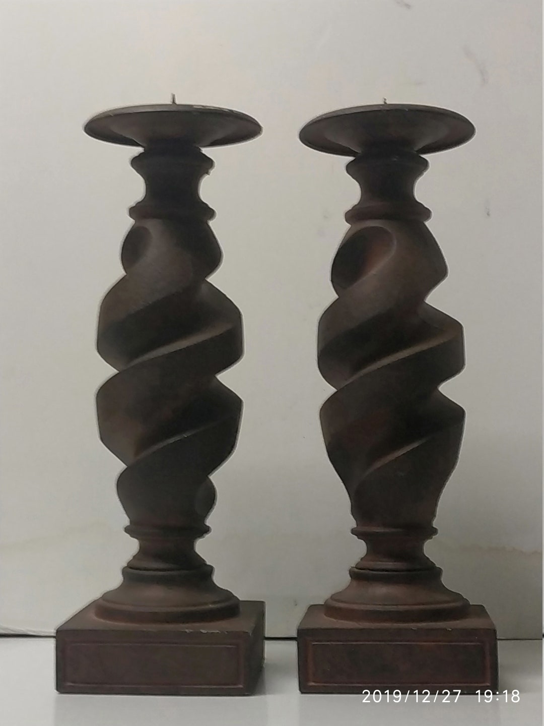Vintage Large Metal Candle Sticks,15"x5",collector - Etsy