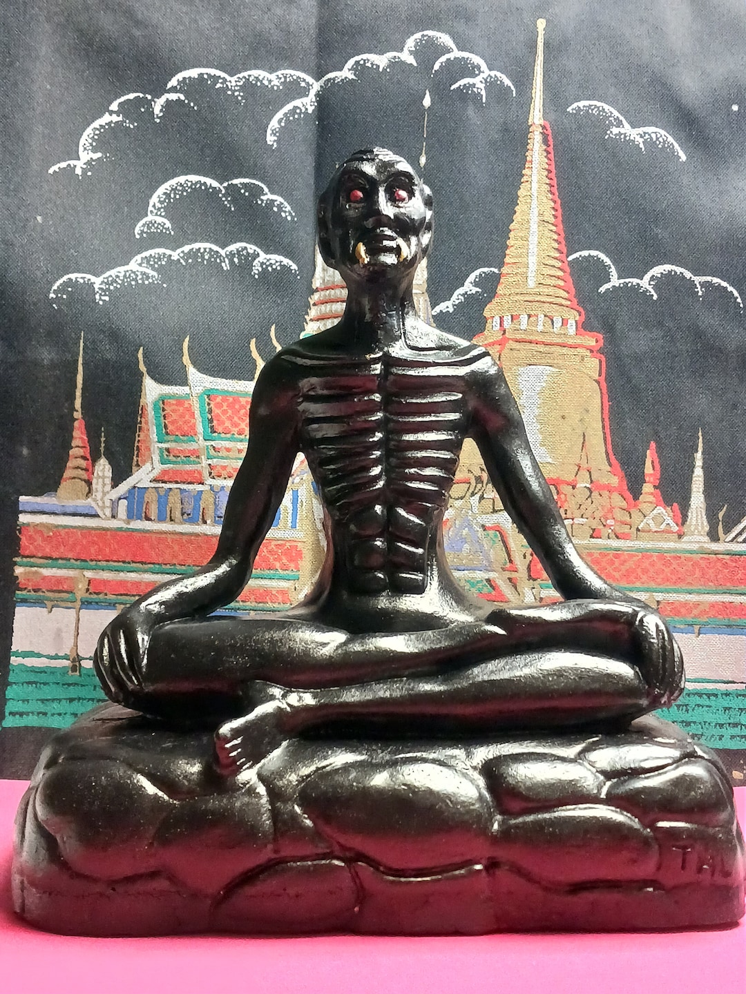 Father Kru Kai Kaew, Thai Lersi Pu Kai Wealth Buddha, 8"x8",collectors ...