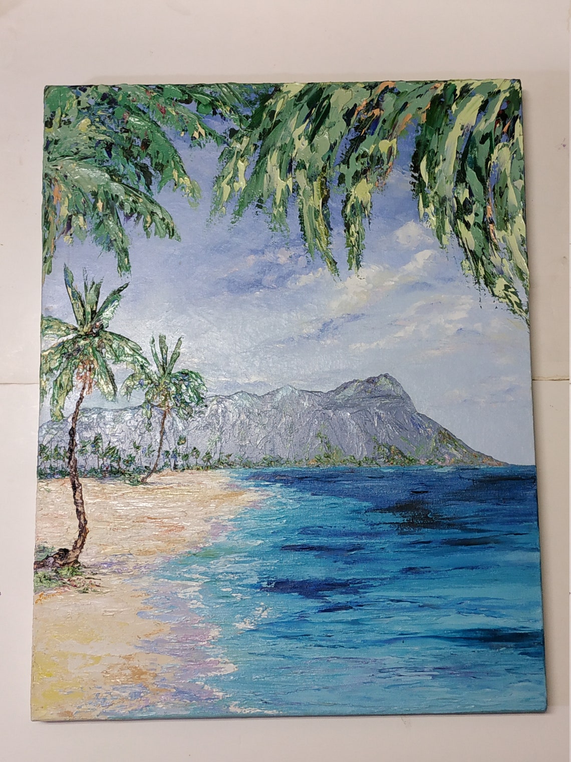 Original Oil Hawaii Diamond Head Painting by - Etsy