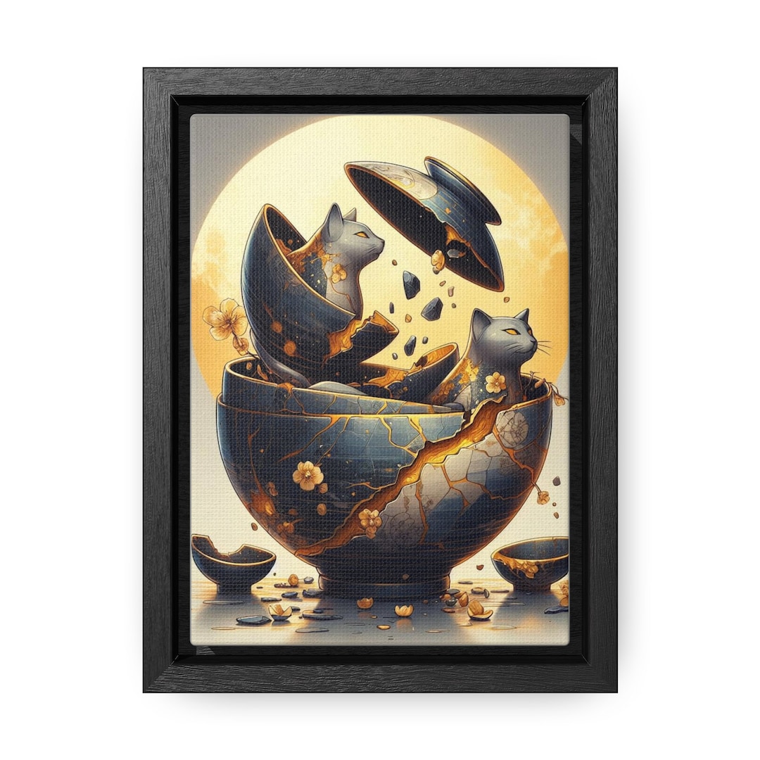 Kintsugi Cats, Gallery Canvas Wraps - Etsy