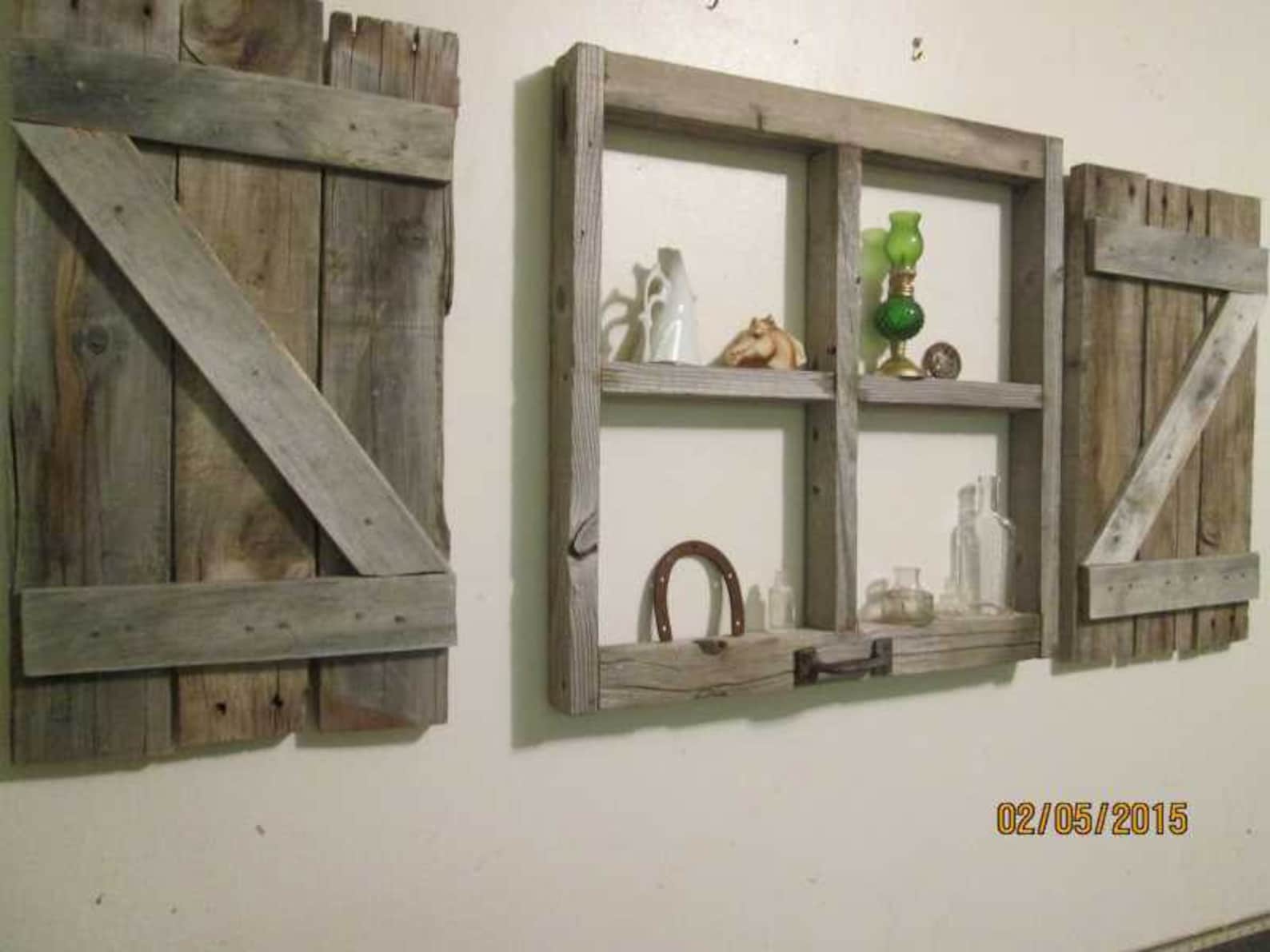 Rustic Little Window Frame With Shutters - Etsy