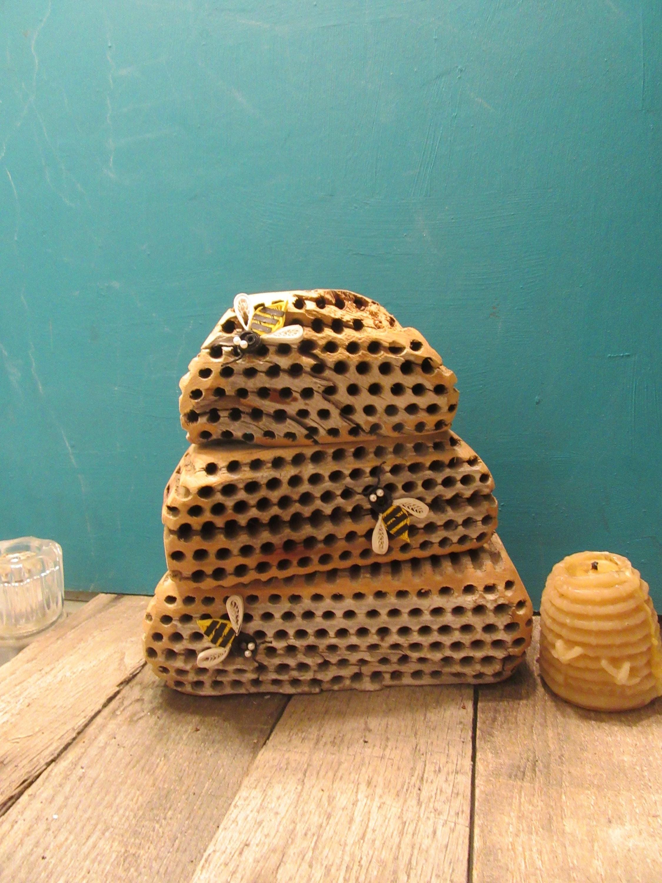 Natural Beehive Wood Art: Stacking Game Decor - Etsy