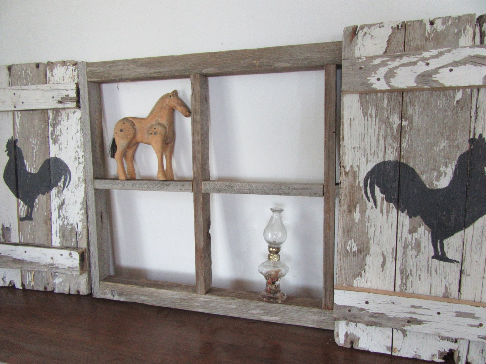 Rustic Little Window Frame With Shutters - Etsy