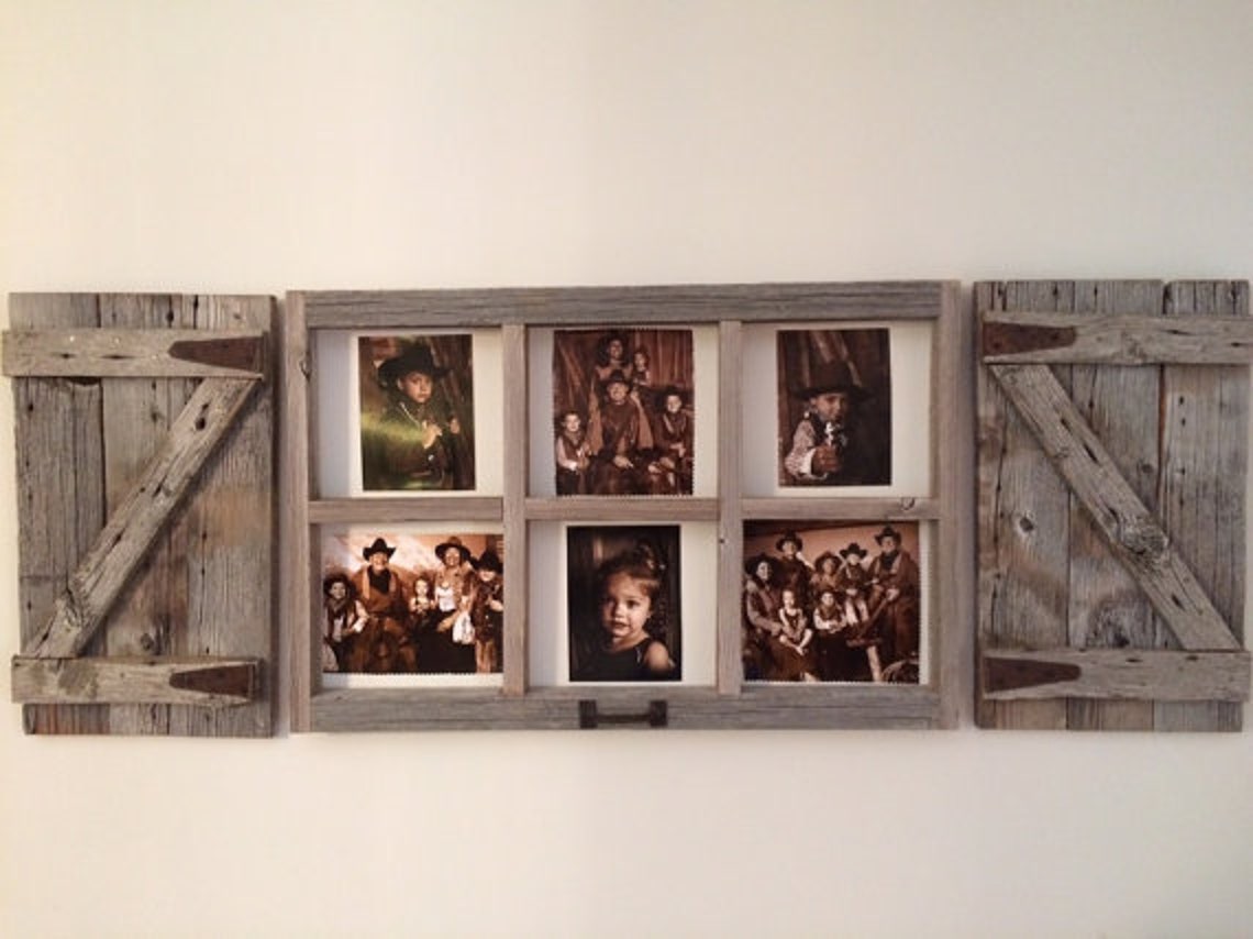 Rustic Window Frame Photo Magnet Board Collage - Etsy