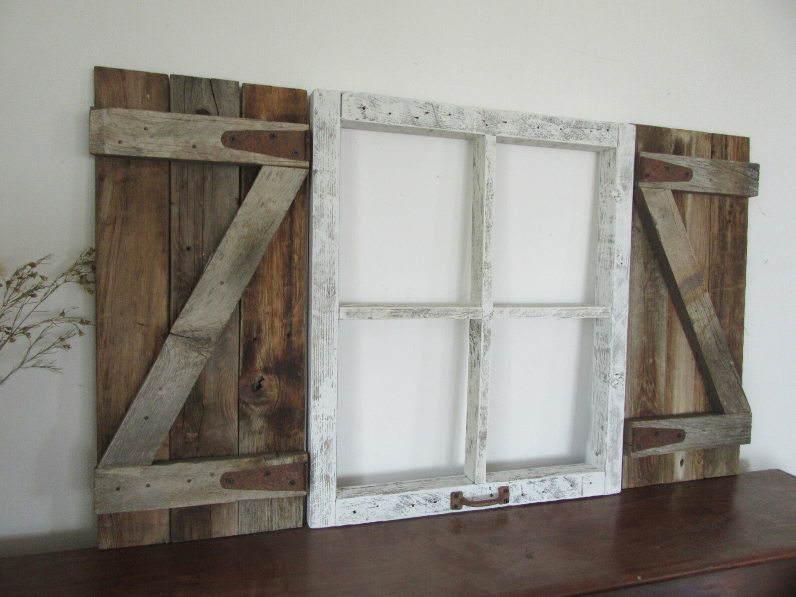 Rustic Little Window Frame With Shutters - Etsy