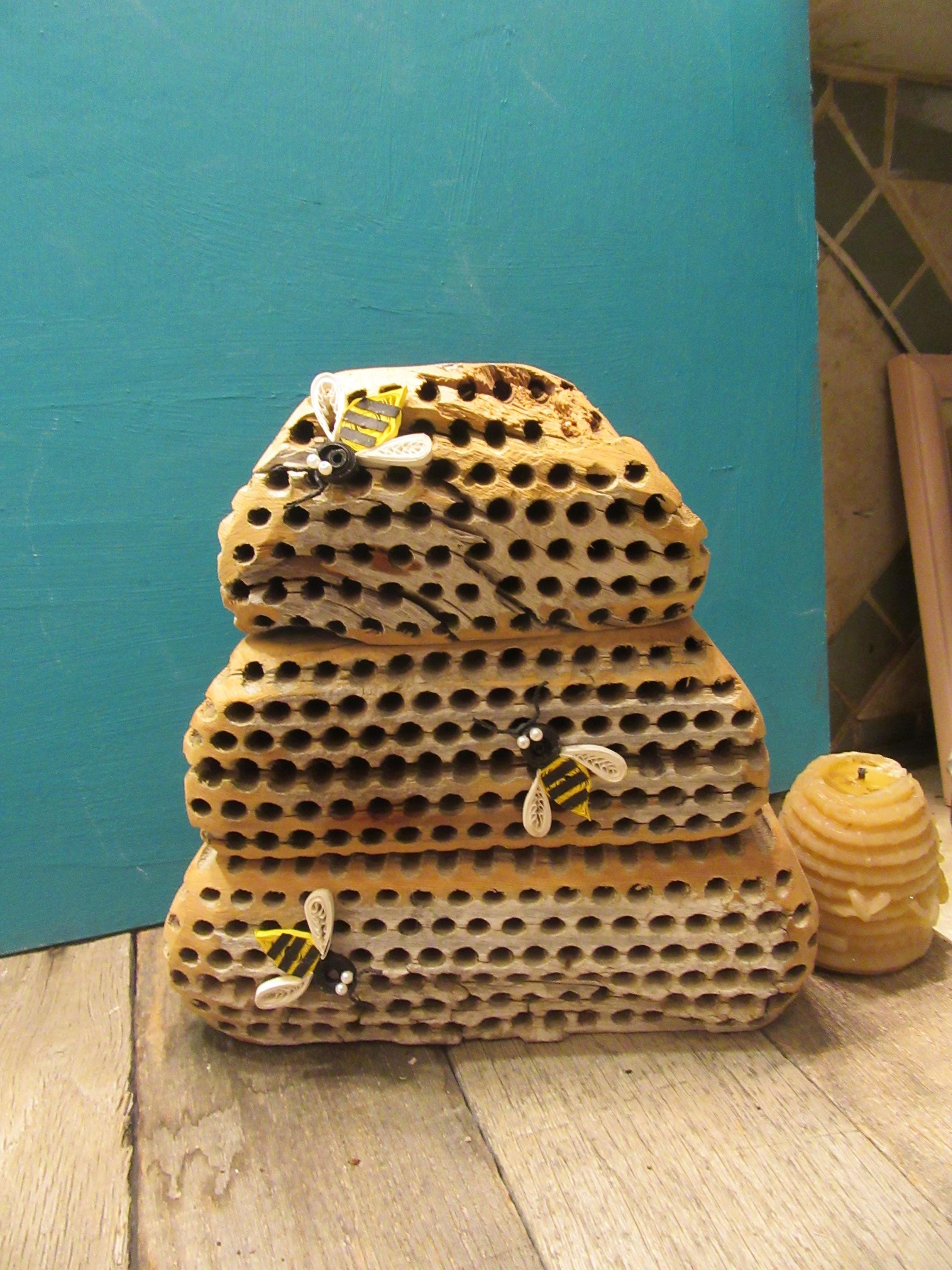 Natural Beehive Wood Art: Stacking Game Decor - Etsy