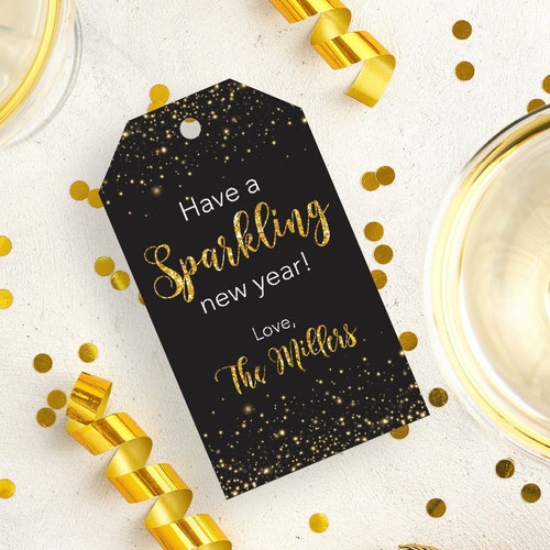 New Years Pop It Champagne Gift Tags New Year Gifts Party - Etsy
