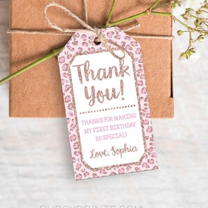 Cheetah Birthday Party Favor Tags, Editable Cheetah Favor Tags Template ...