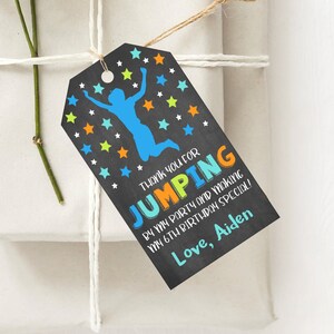 Jump Favor Tags, Jump Birthday Party Favors, Boys Jump Party, Jumping ...
