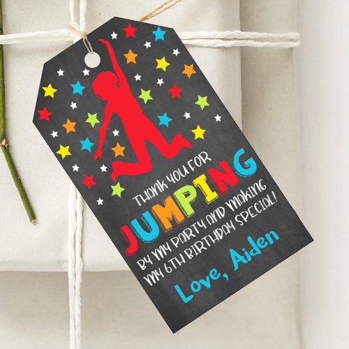 EDITABLE Jump Favor Tags Jump Trampoline Gift Tag Bounce House - Etsy