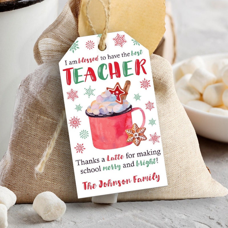 Teacher Christmas Tags - Etsy