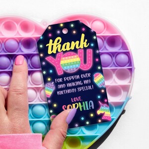 Pop It Birthday Favor Tags Editable Pop It Favor Tag - Etsy