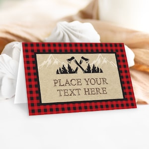 Lumberjack Birthday Place Cards, Editable Lumberjack Place Cards ...