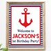 Nautical Birthday Party Sign, Editable Nautical Welcome Sign Template ...