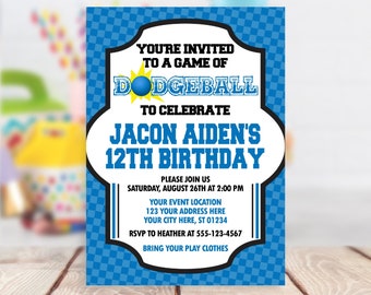 Dodgeball Birthday Invitations - Etsy