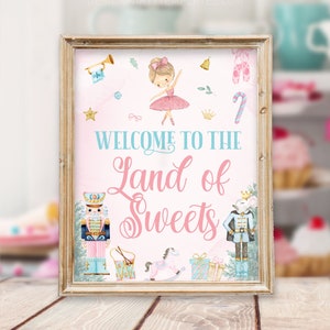 Nutcracker Land of Sweets Sign Printable Welcome Sweets Dessert Bar ...