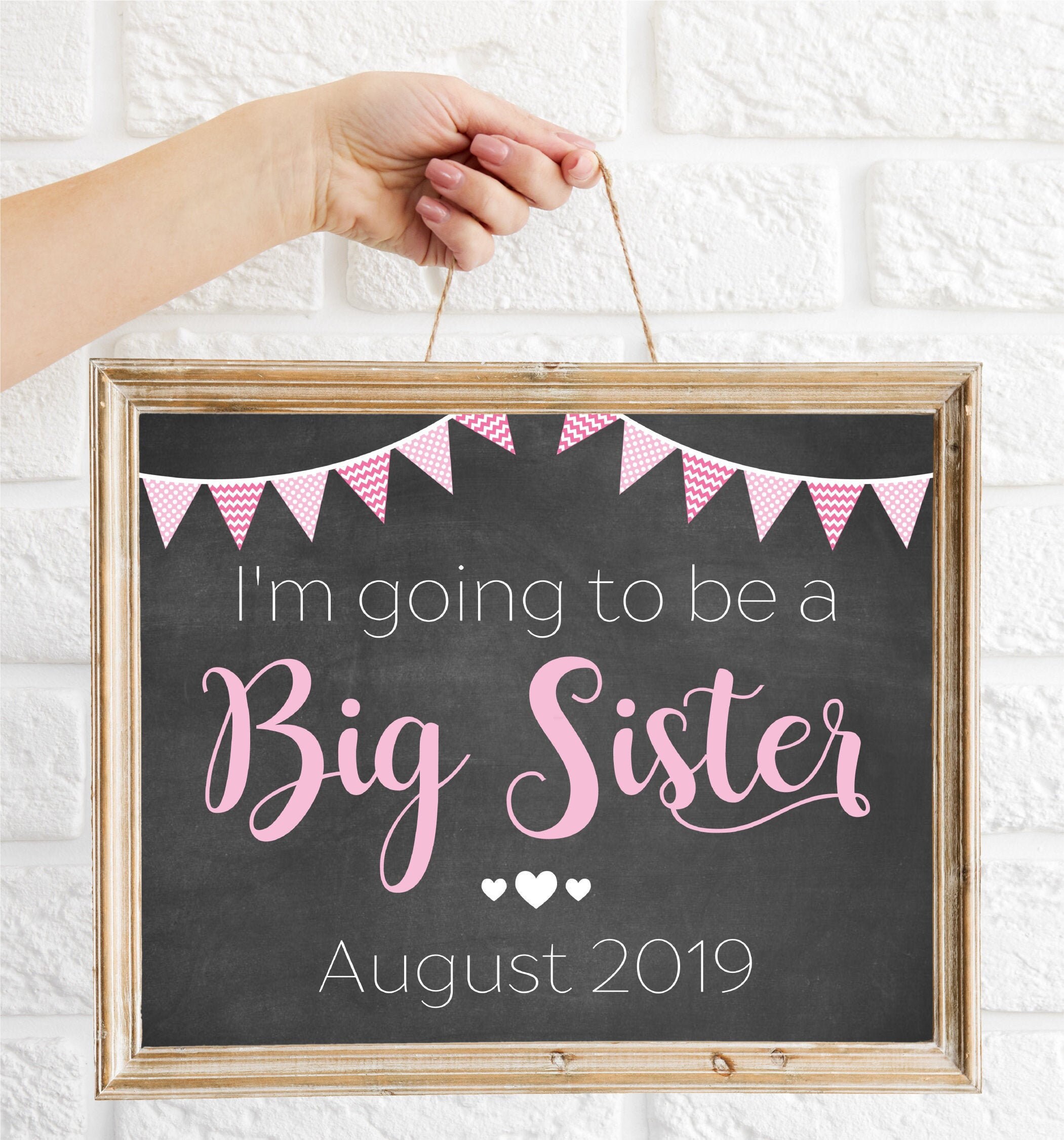 I'm Going to Be a Big Sister Baby Announcement Sign Editable Template ...